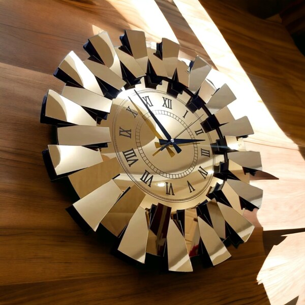 Mirrored Wall Clock - Etsy
