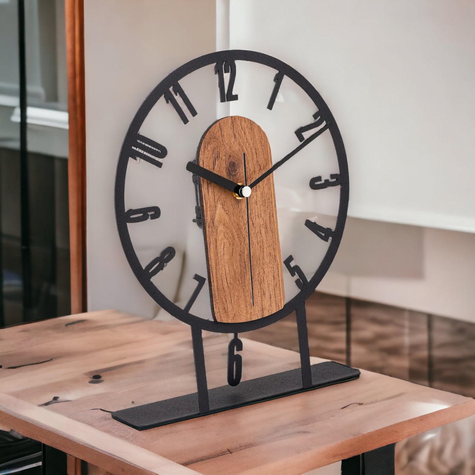 22x27 Cm Metal Pendulum Decorative Table Top Clock - Etsy