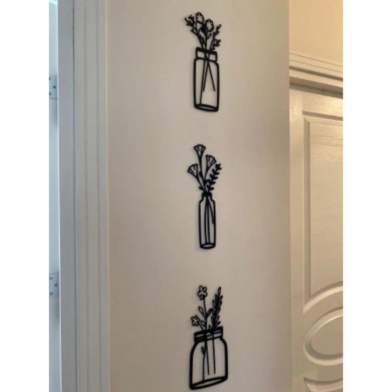 Set of 3 Pots Themed Laser Cut Wooden Wall Decor - Etsy