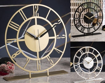 Decorative 3D Metal Black Table Top Clock 25x23cm - Etsy UK