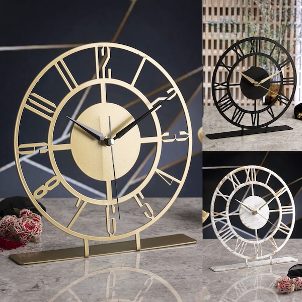 Roman Numeral Table Clock - Etsy