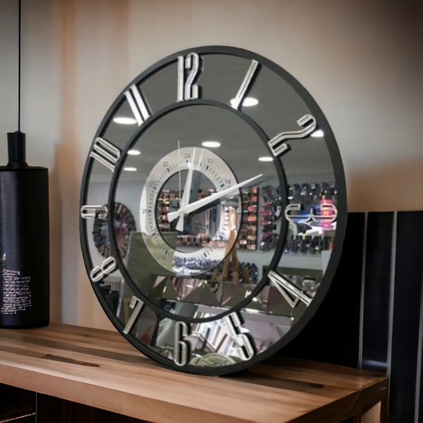 Mirrored Wall Clock - Etsy