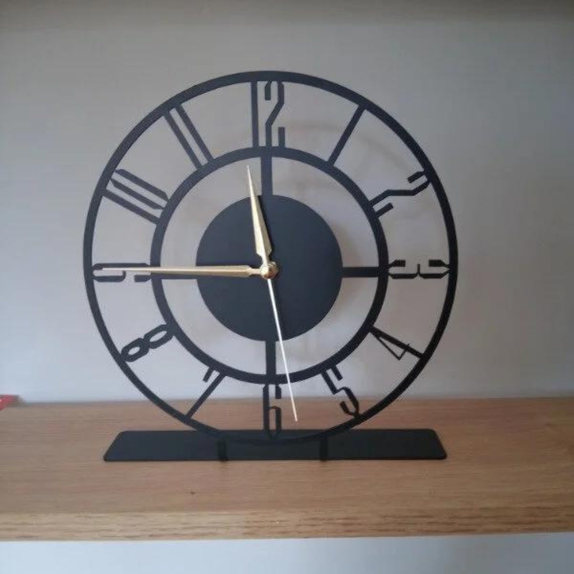 Decorative 3D Metal Black Table Top Clock 25x23cm - Etsy UK