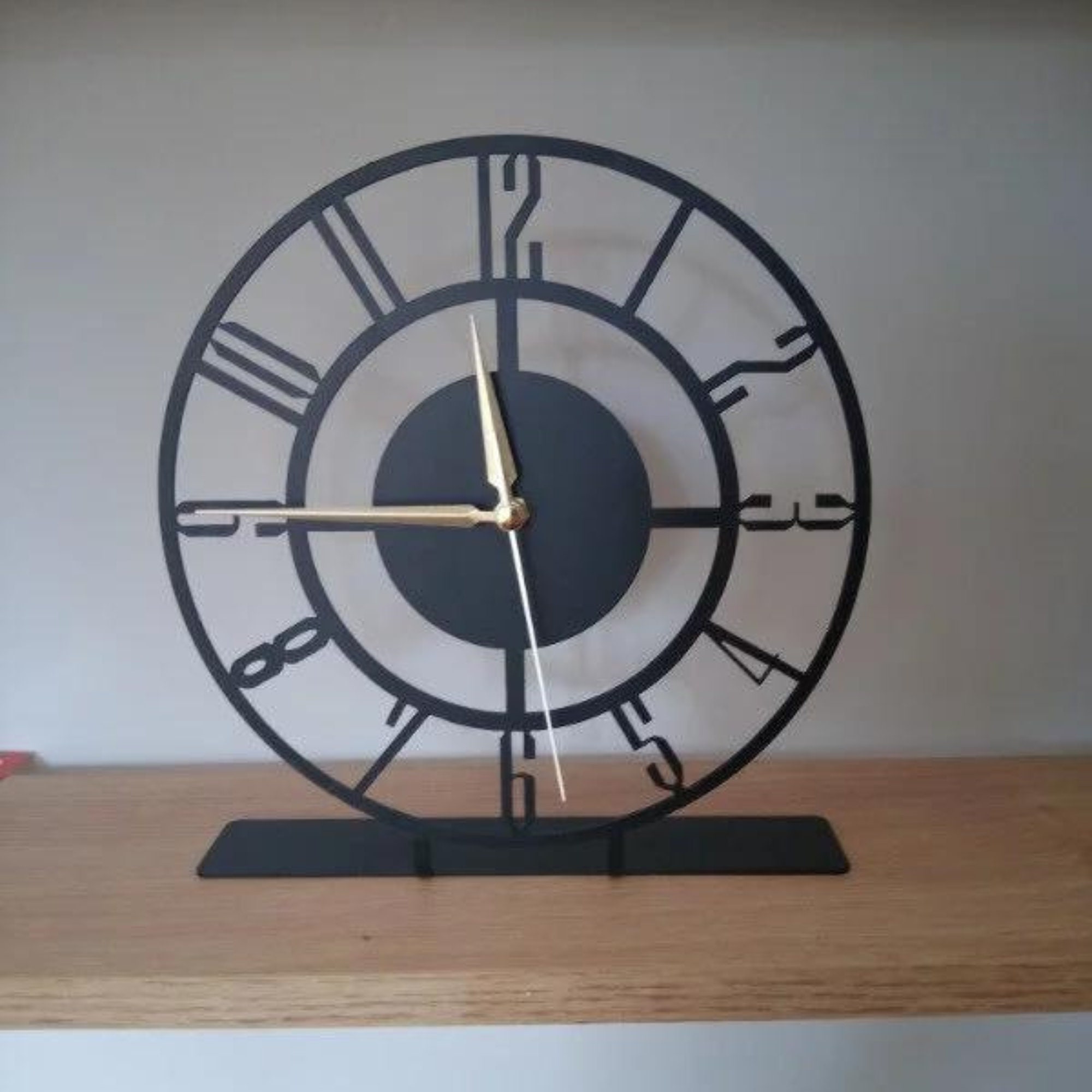 Decorative 3D Metal Black Table Top Clock 25x23cm - Etsy UK