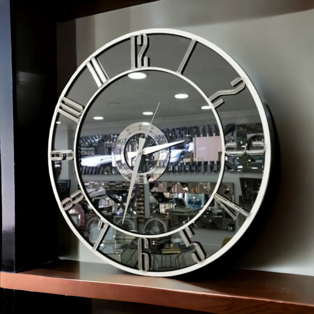 Real Mirror Decorative Wall Clock 40 CM - Etsy