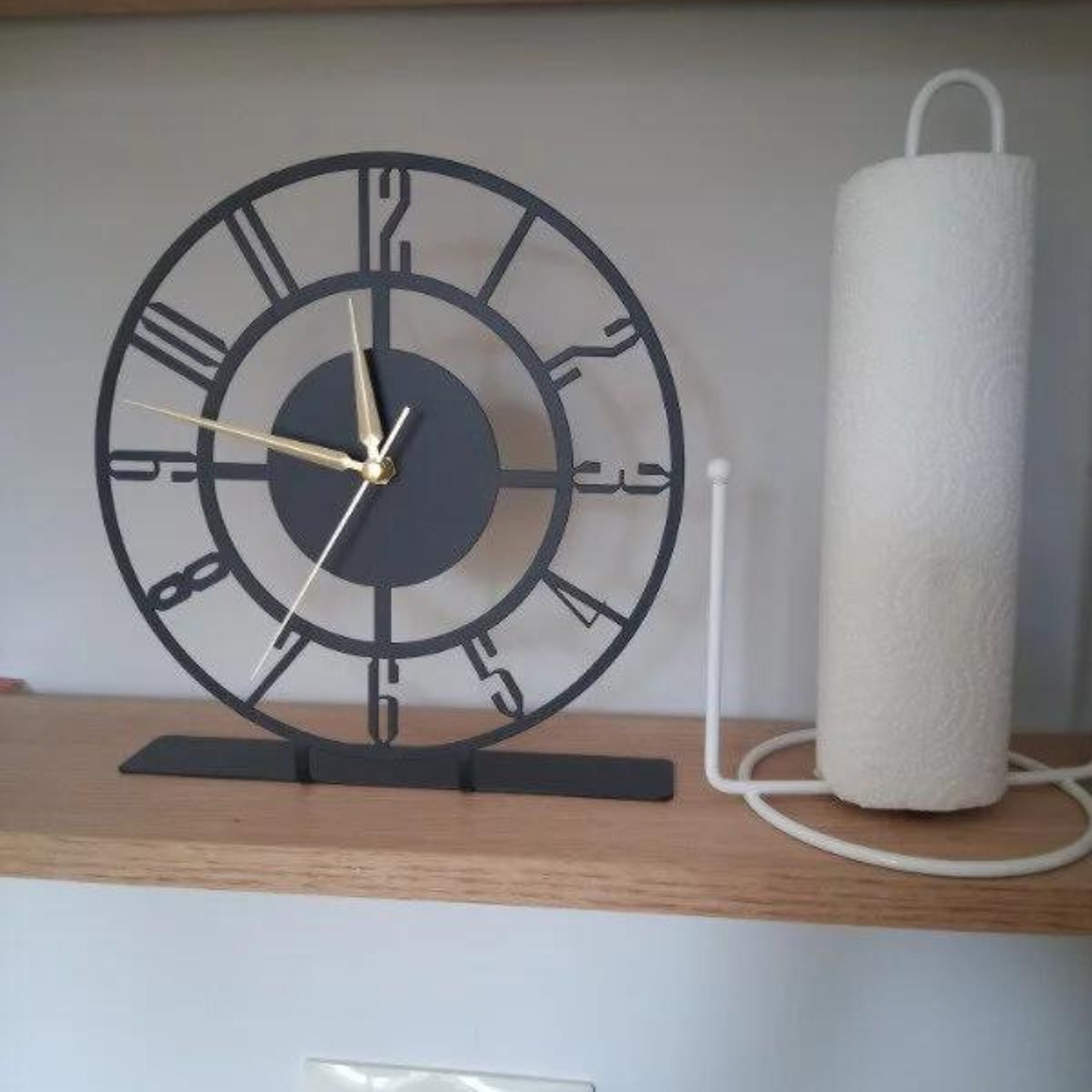 Decorative 3D Metal Black Table Top Clock 25x23cm - Etsy UK