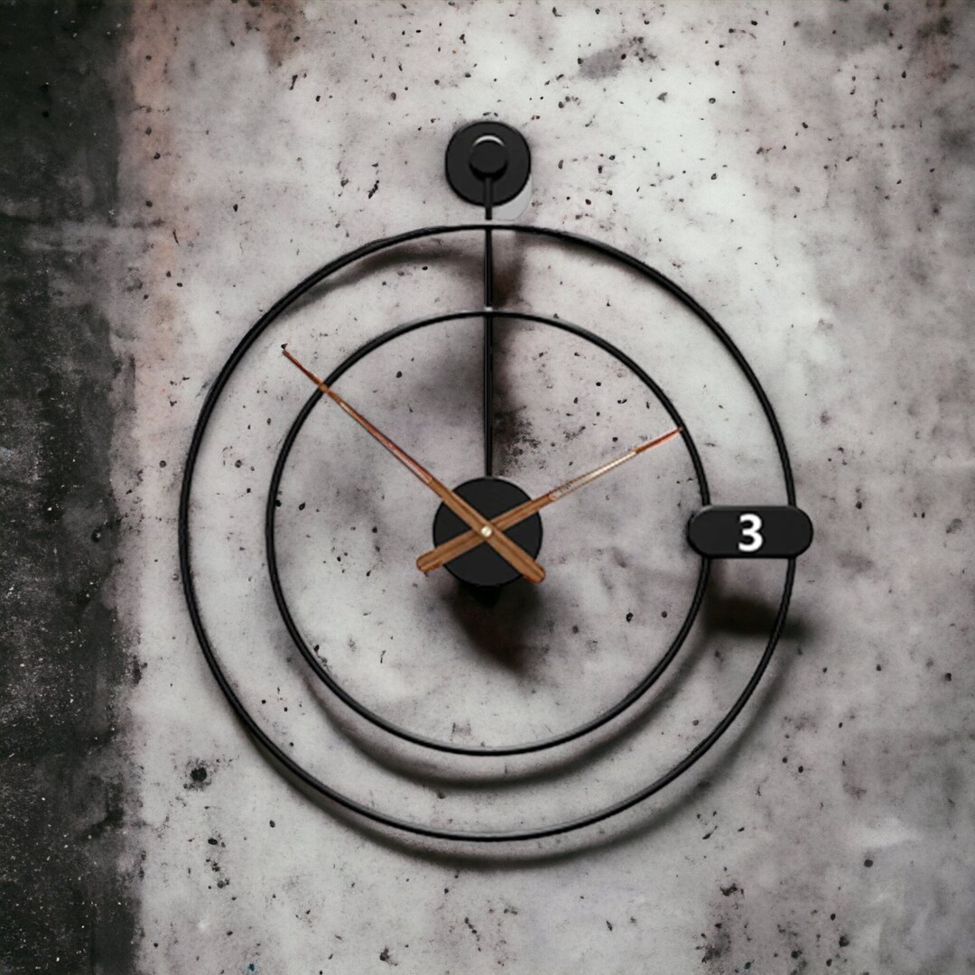 Sirius During 60 Cm Black Modern Decorative Wall Clock - Etsy