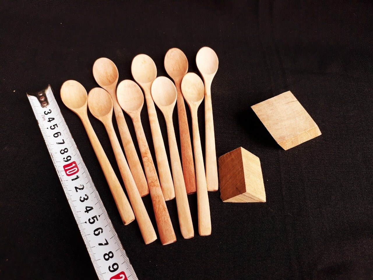 Round Wooden Spoon Tea Coffee Stirring Spoon Dessert Spoon Reusable ...