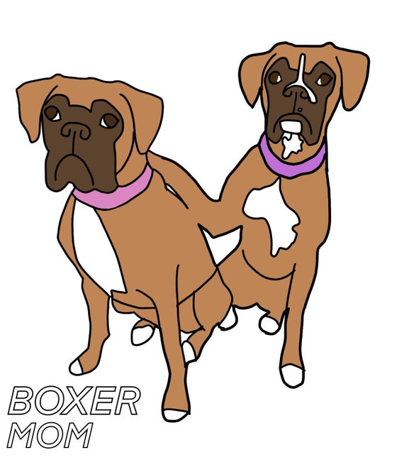 Boxer Mom PNG - Etsy