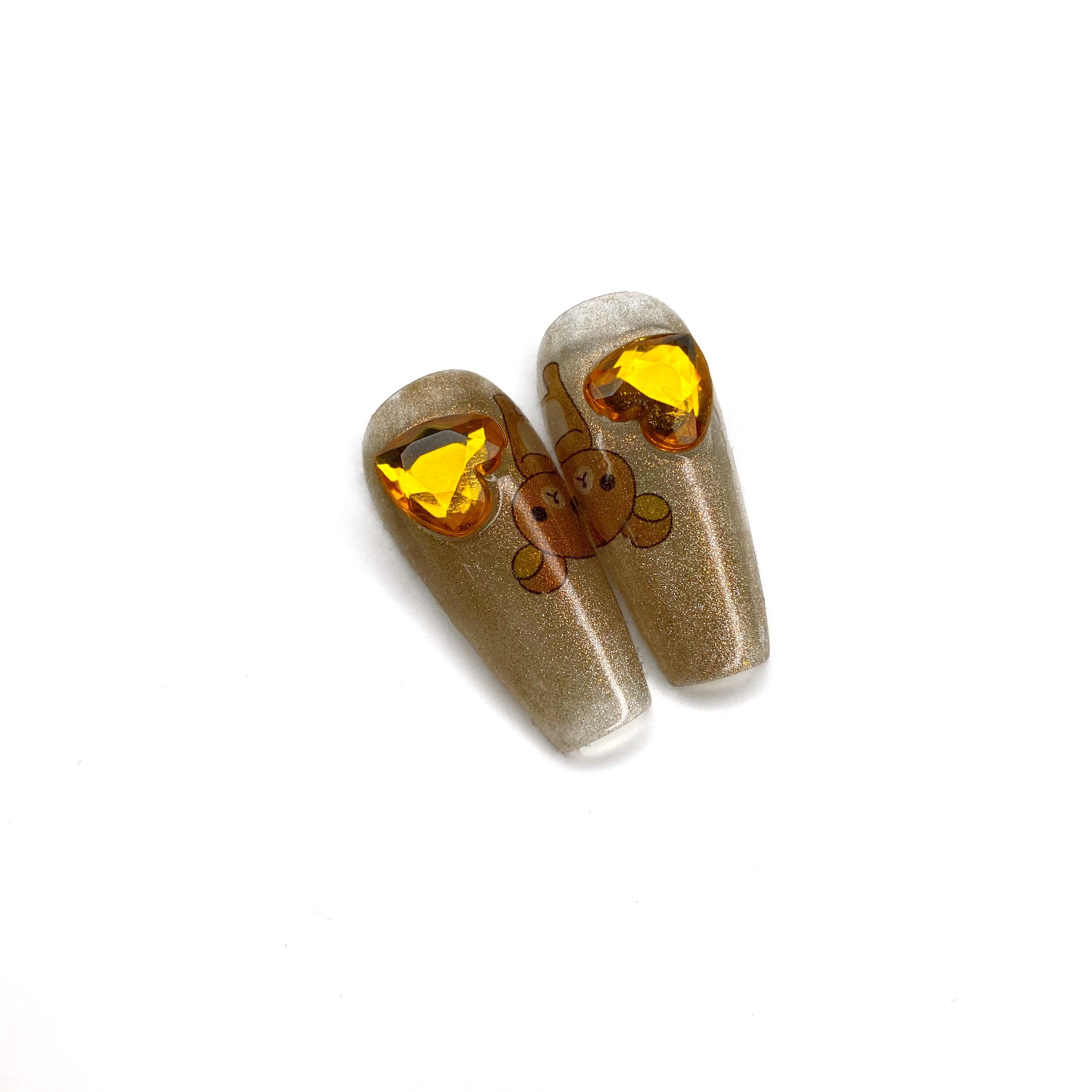 Rilakkuma Nails | Gyaru Press on Nails | Kawaii Nails | Princess Nails ...