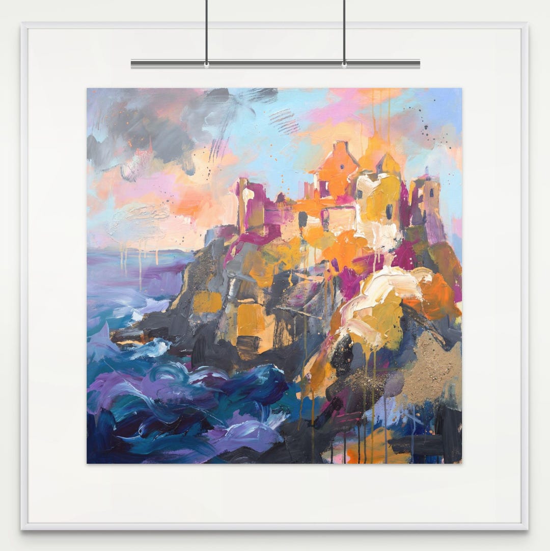 Dunluce Castle Abstract Art Print – Bold Coastal Northern Ireland Wall ...