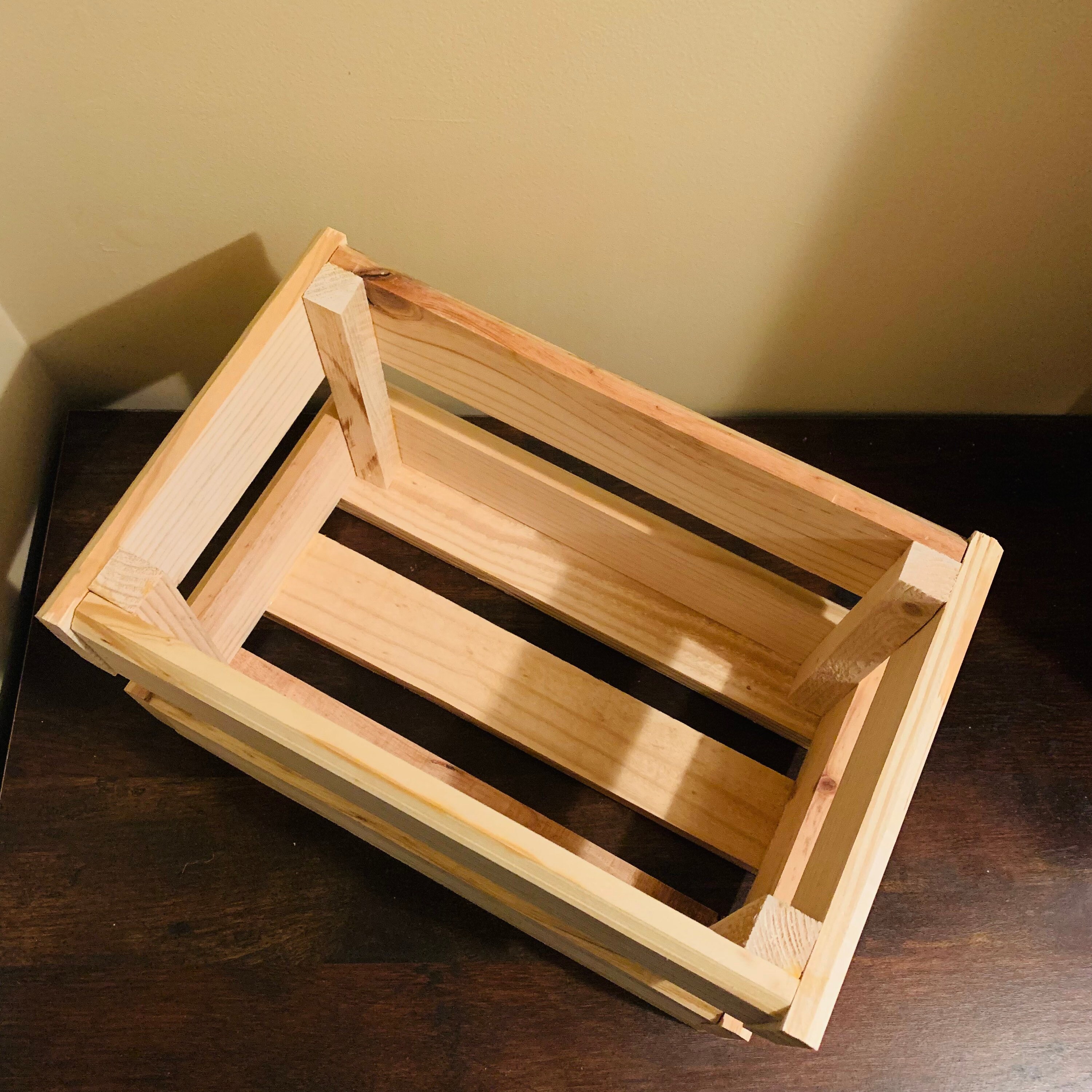 Wooden Milk Crate, Chamfered Edges Wooden Crate, Wooden Apple Crate ...