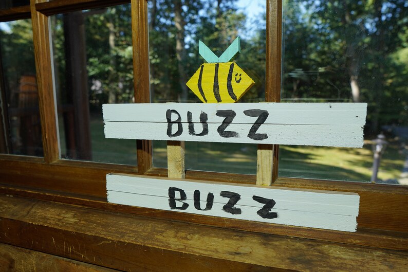 Handmade Wooden Bee Sign Made From Reclaimed Pallets, Rustic, Shelf ...