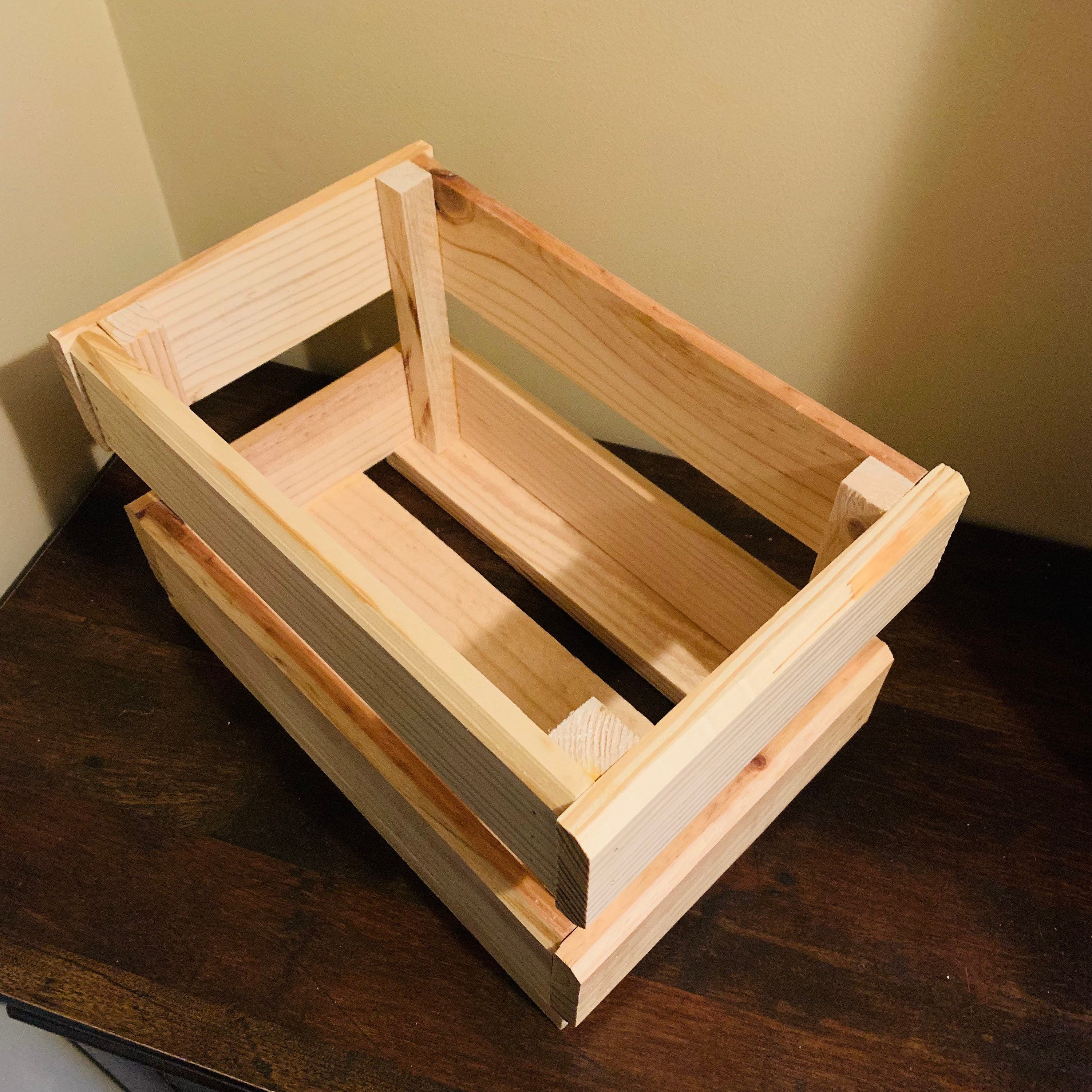 Wooden Milk Crate, Chamfered Edges Wooden Crate, Wooden Apple Crate ...