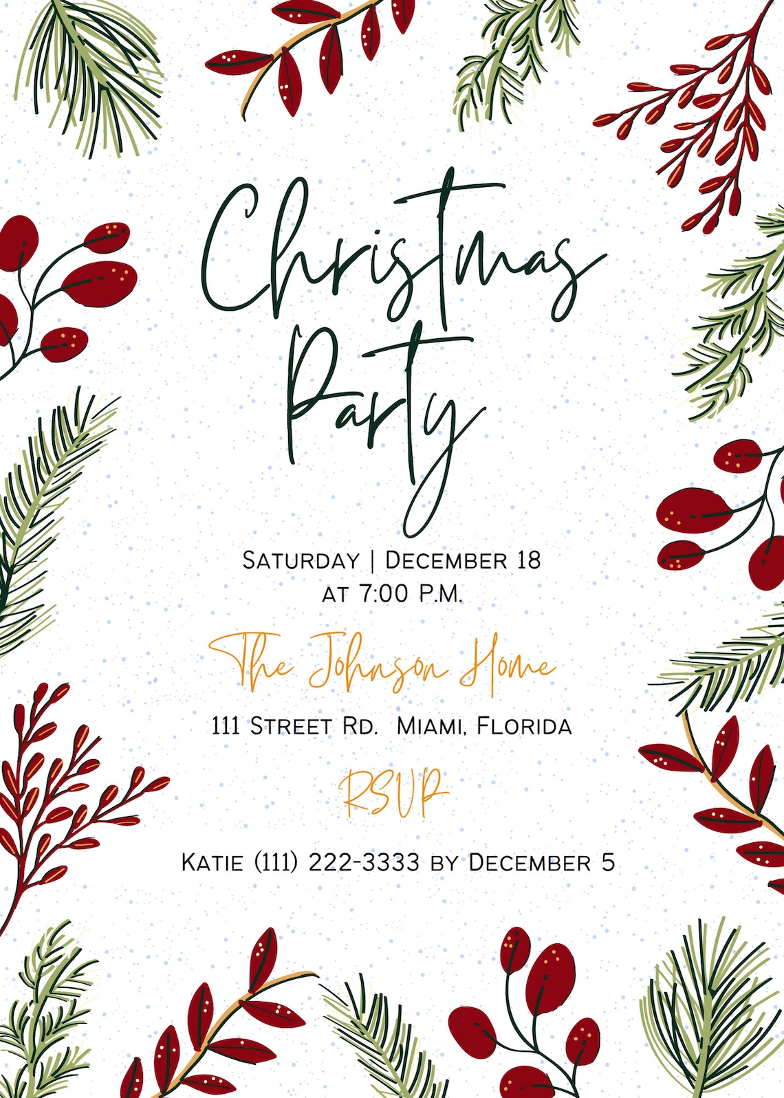 Editable Christmas Party Invitation Digital Download - Etsy
