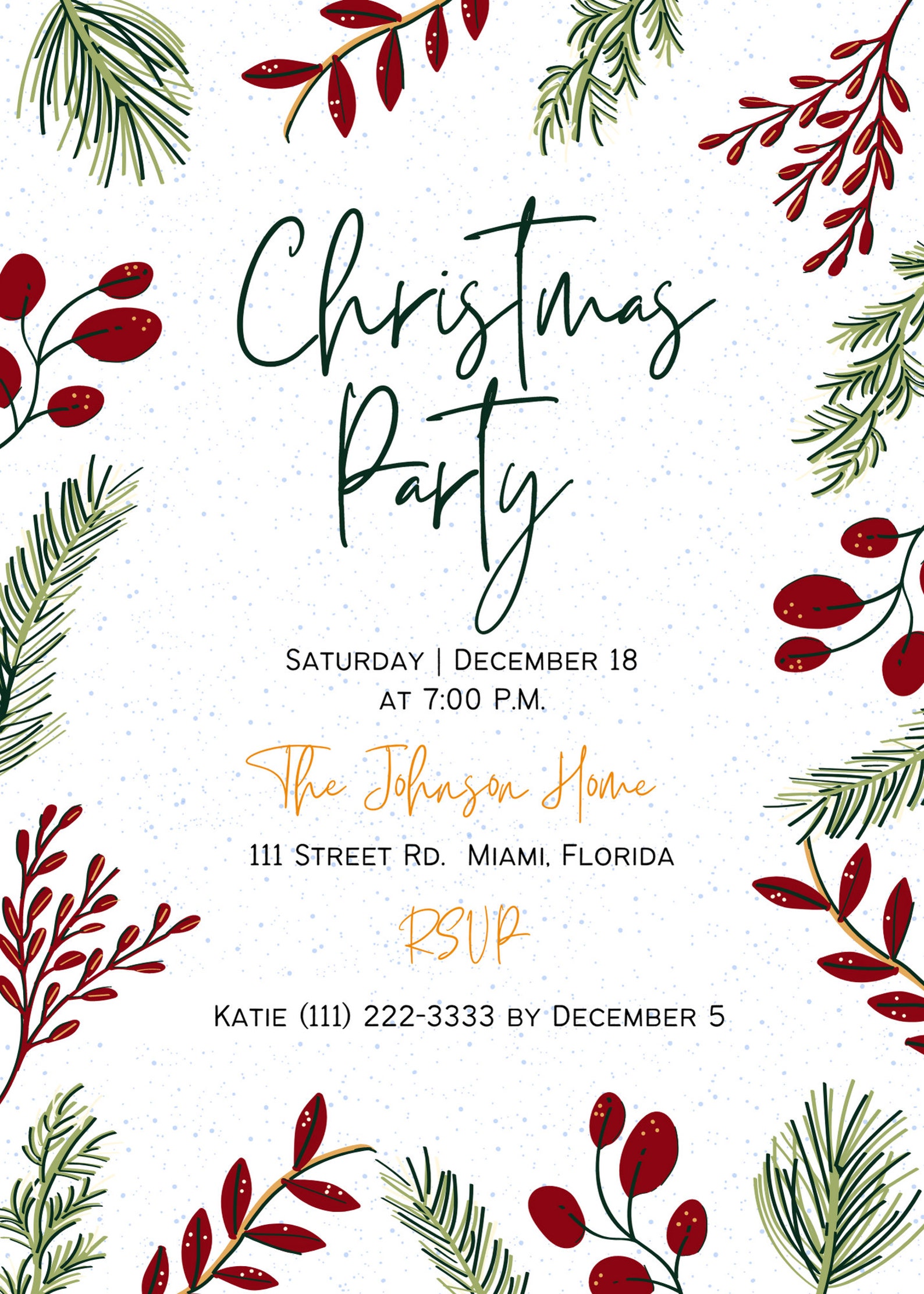 Editable Christmas Party Invitation Digital Download - Etsy