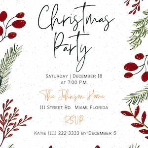 Editable Christmas Party Invitation Digital Download - Etsy