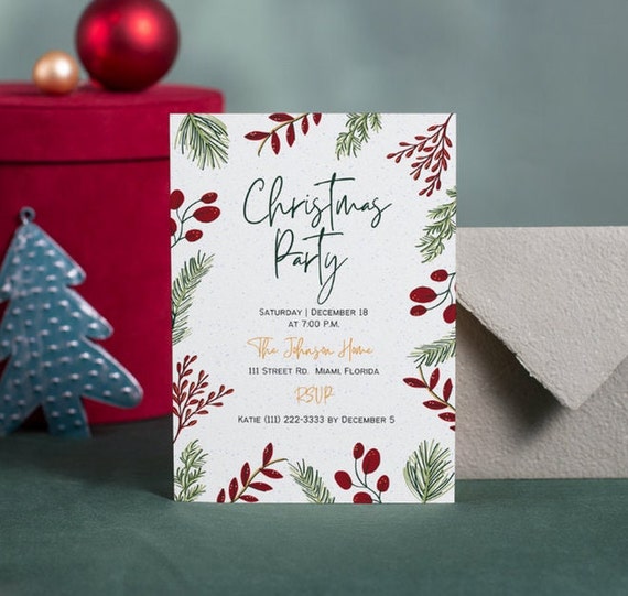 Editable Christmas Party Invitation Digital Download - Etsy