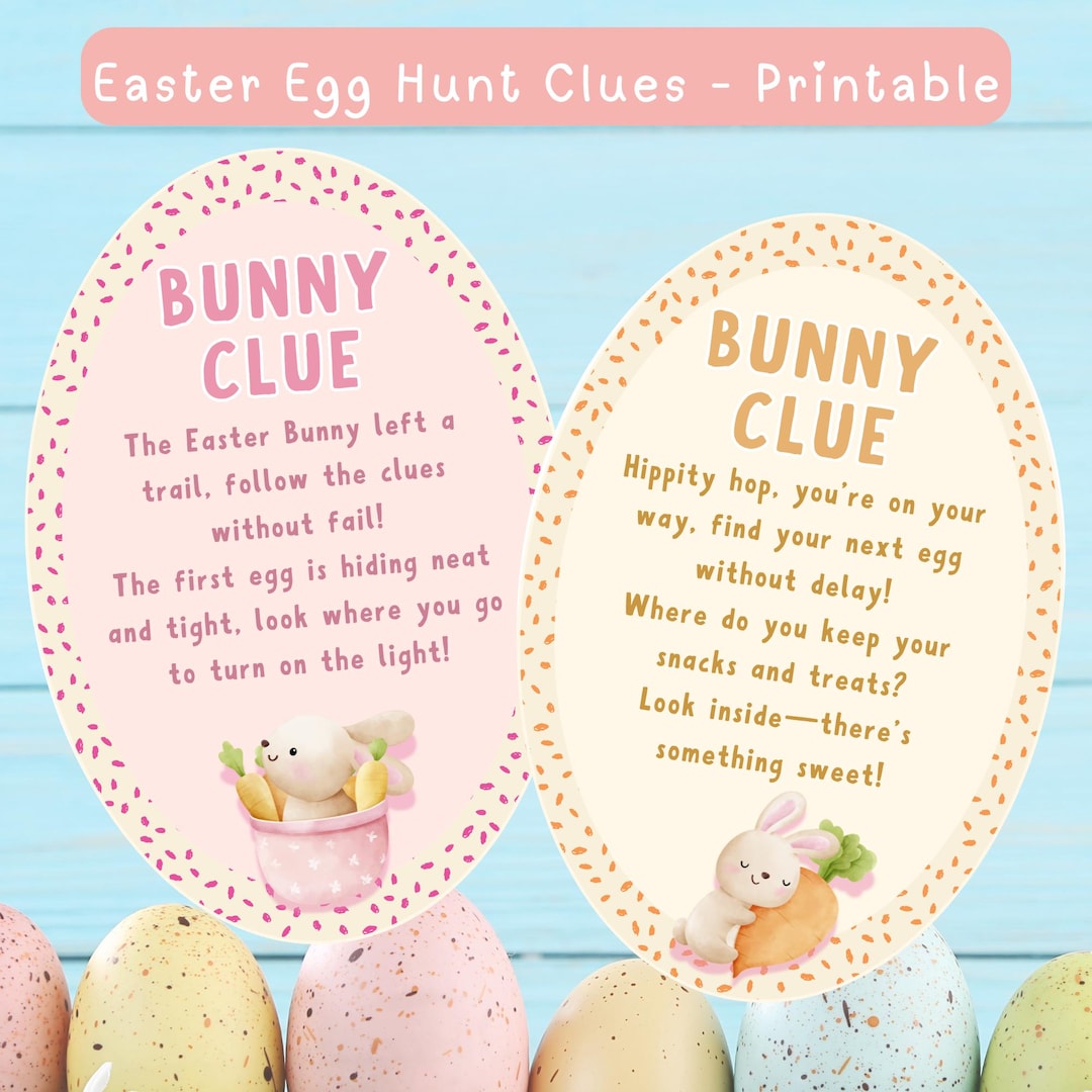 Easter Egg Hunt Clue Printable - Fun Rhyming Scavenger Hunt for Kids ...
