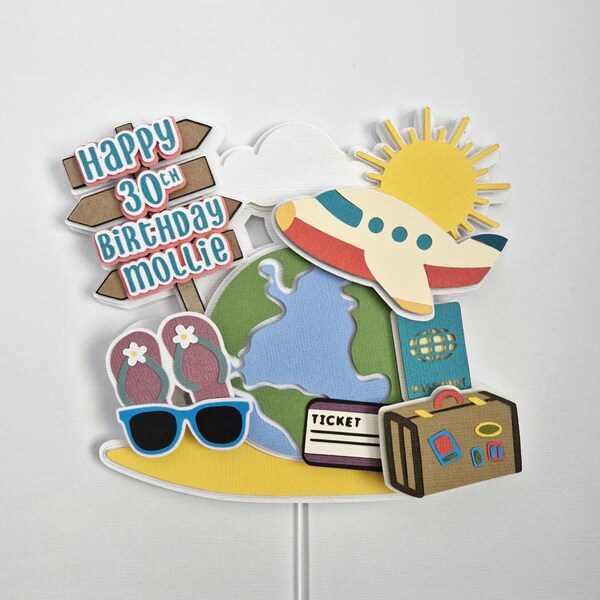 Travel Cake Topper - Etsy UK