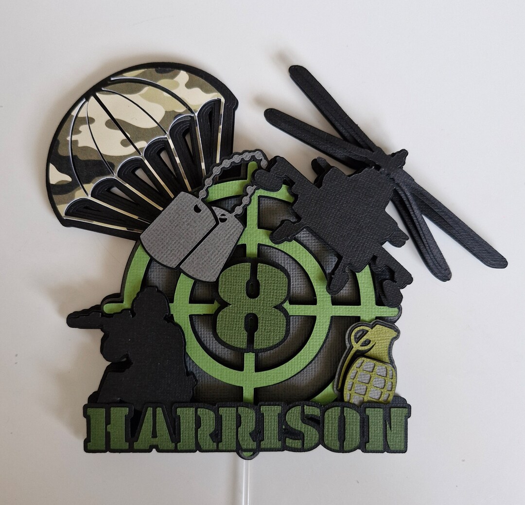 Personalised Army Themed Cake Topper - Etsy