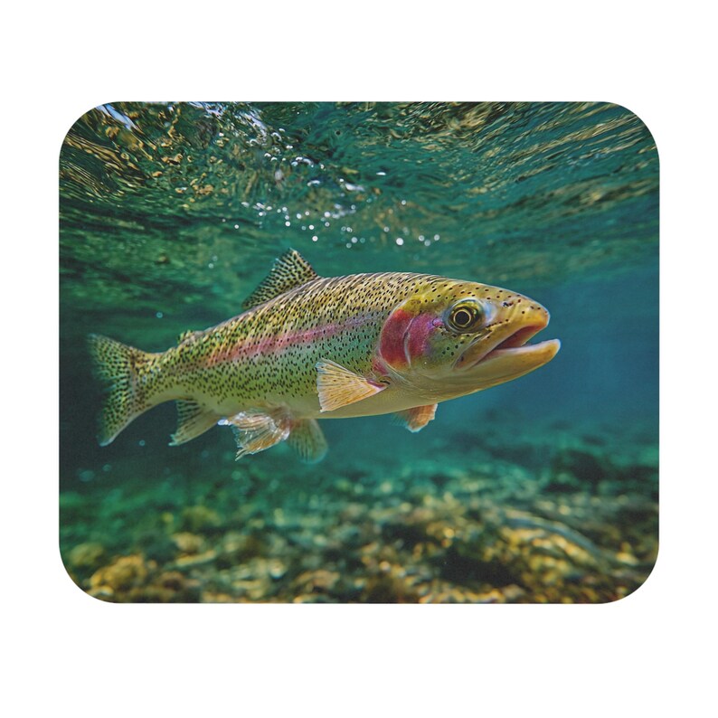 Swimming Rainbow Trout Mouse Pad (rectangle)(9"x8"), Fly Fishing Lover ...