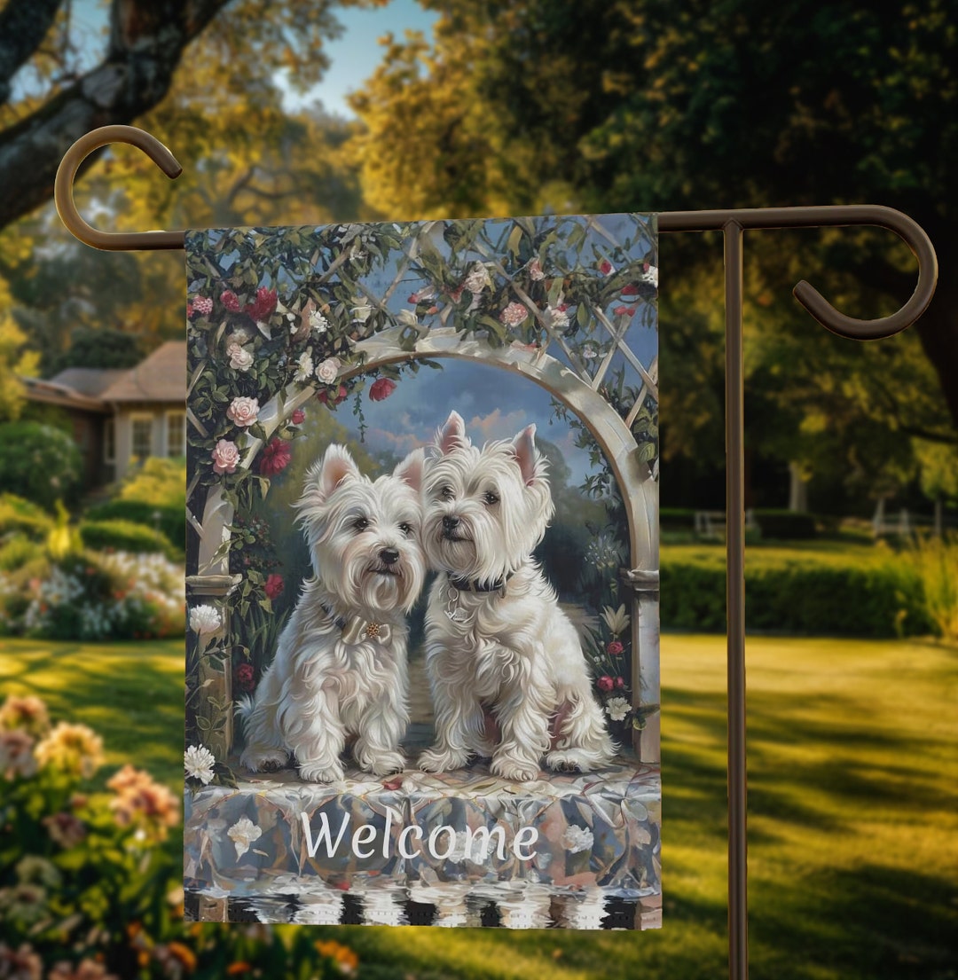 Two Westies Garden & House Banner, 12x18 In, Westies Garden Flag ...