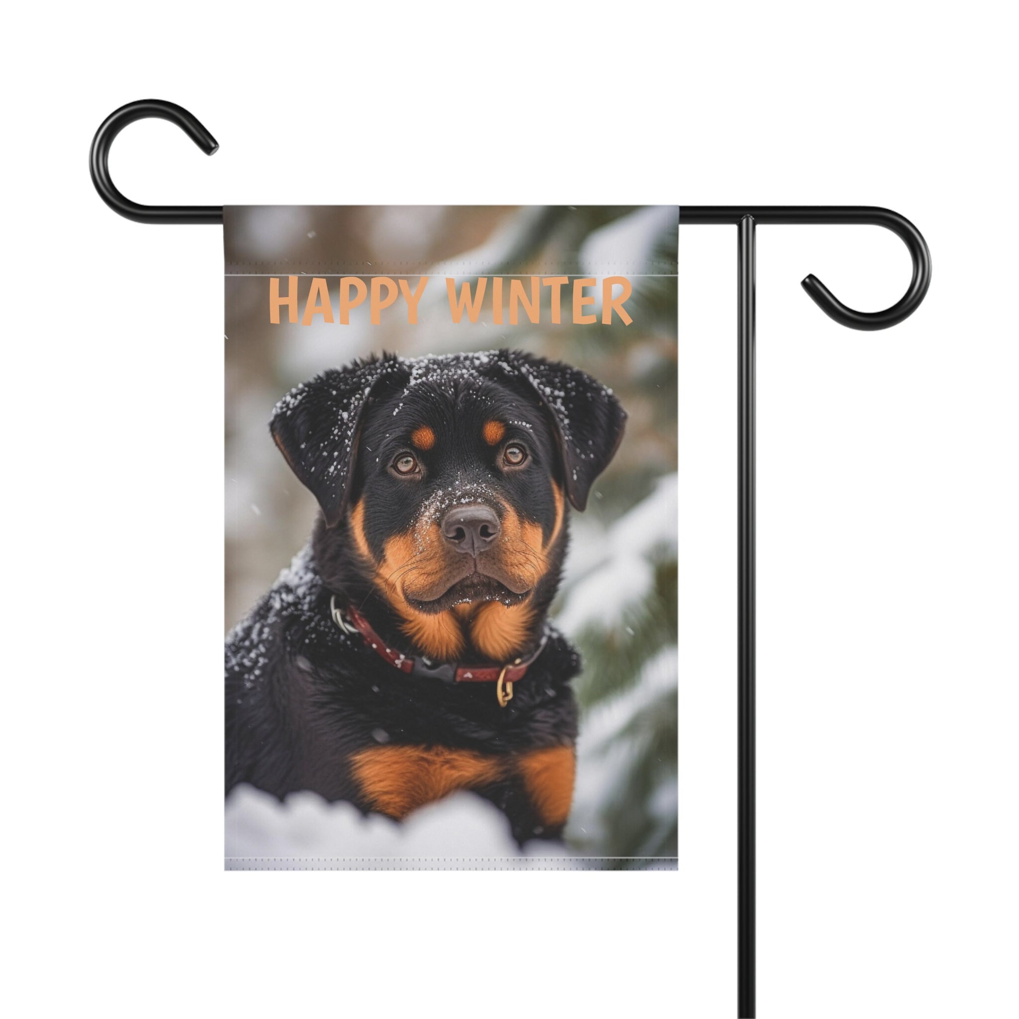 Rottweiler Winter Garden & House Banner, Rottweiler Winter Garden Flag ...