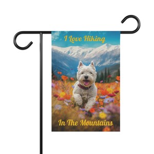 Westie Garden & House Banner, Westie Hiking Garden Flag, Westie Lover ...