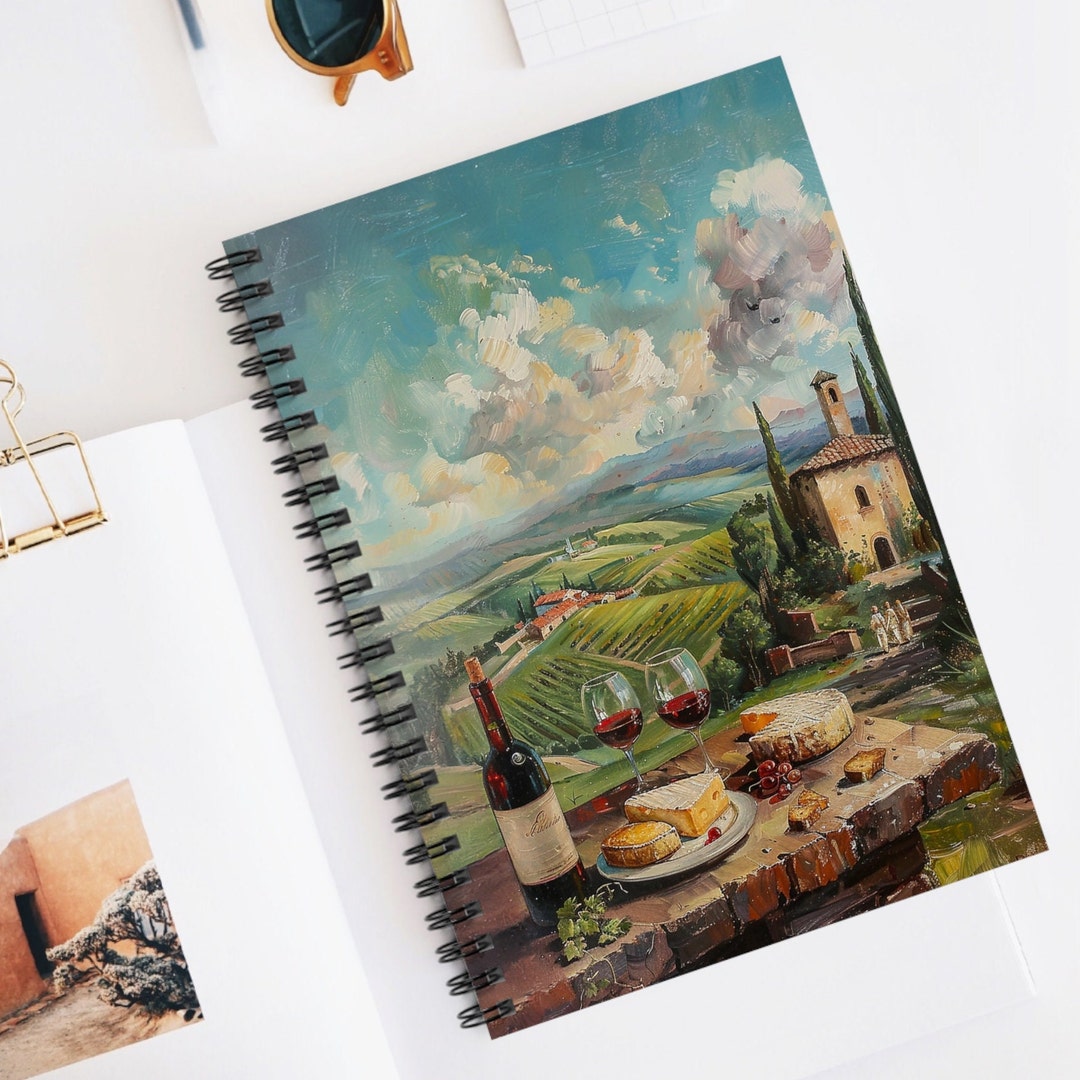 Ruled Line Spiral Notebook, Italian Countryside Spiral Notebook Gift ...
