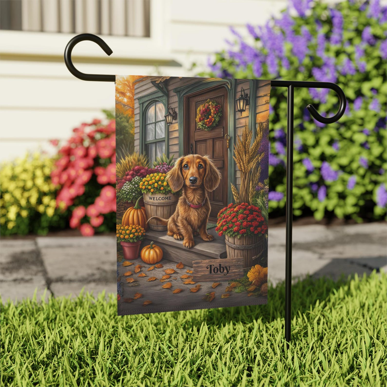 PERSONALIZED Dachshund Garden Flag, Doxie Welcome Flag, Pet Lover Gift ...