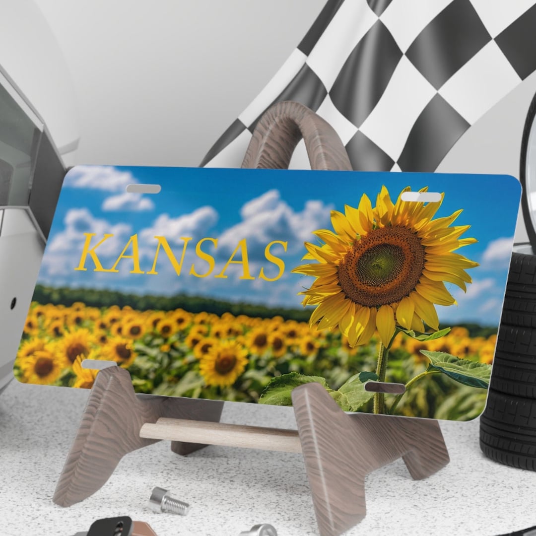 Kansas Vanity Plate, Sunflower Plate, Sunflower Vanity License Plate ...