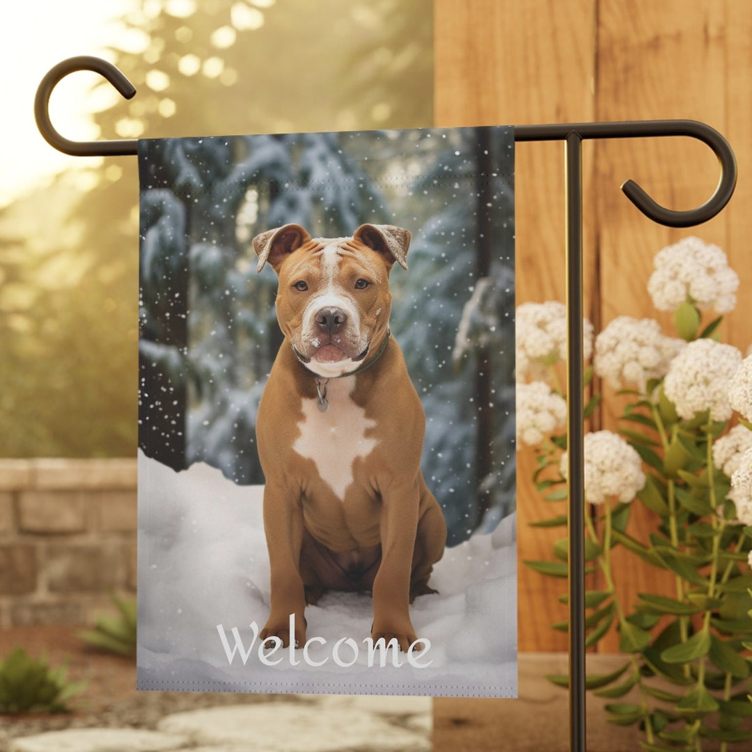 Pitbull Winter Garden & House Banner, 12x18 In, Winter Garden Flag ...