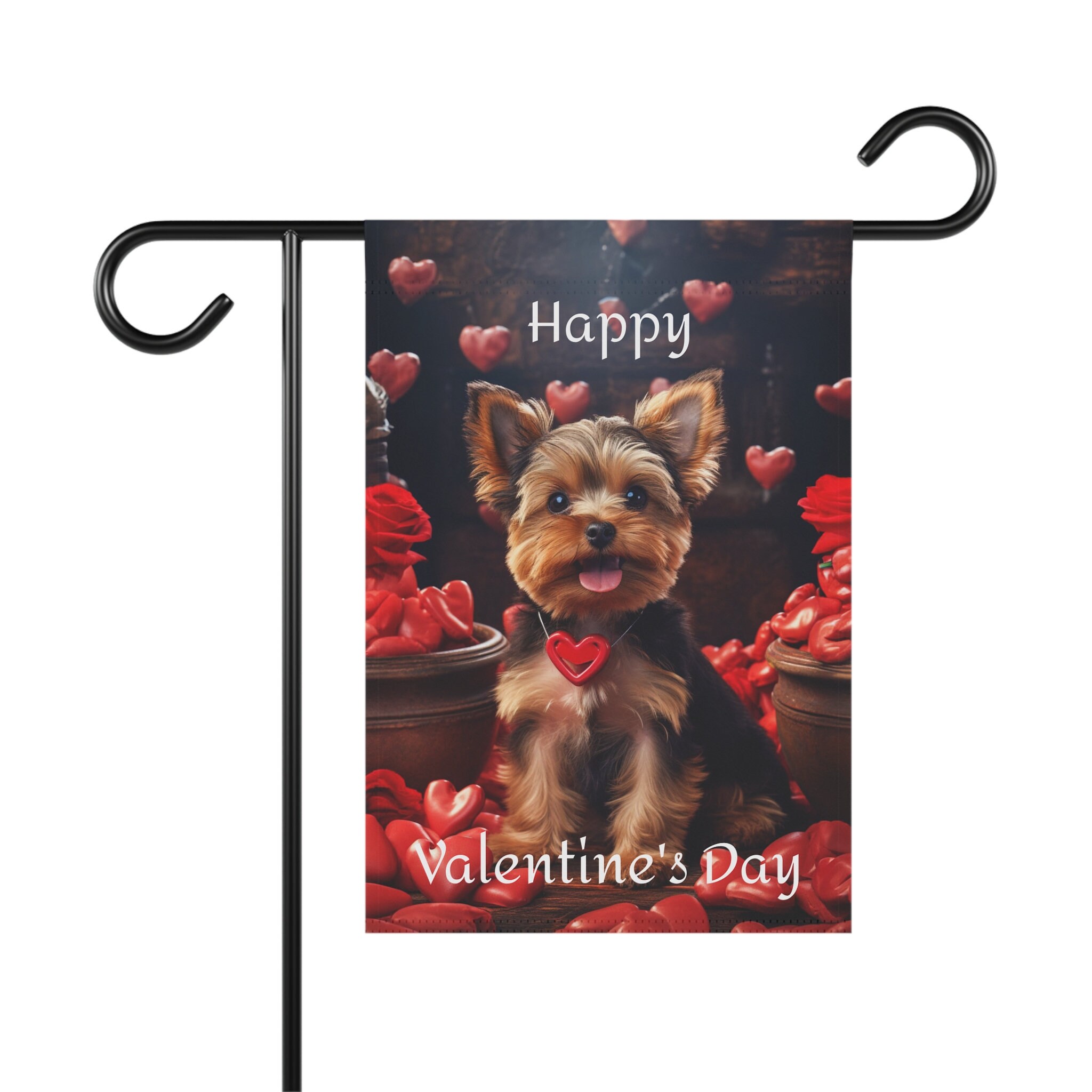 Yorkie Puppy Valentine's Garden & House Banner, 12x18 In, Valentine's ...