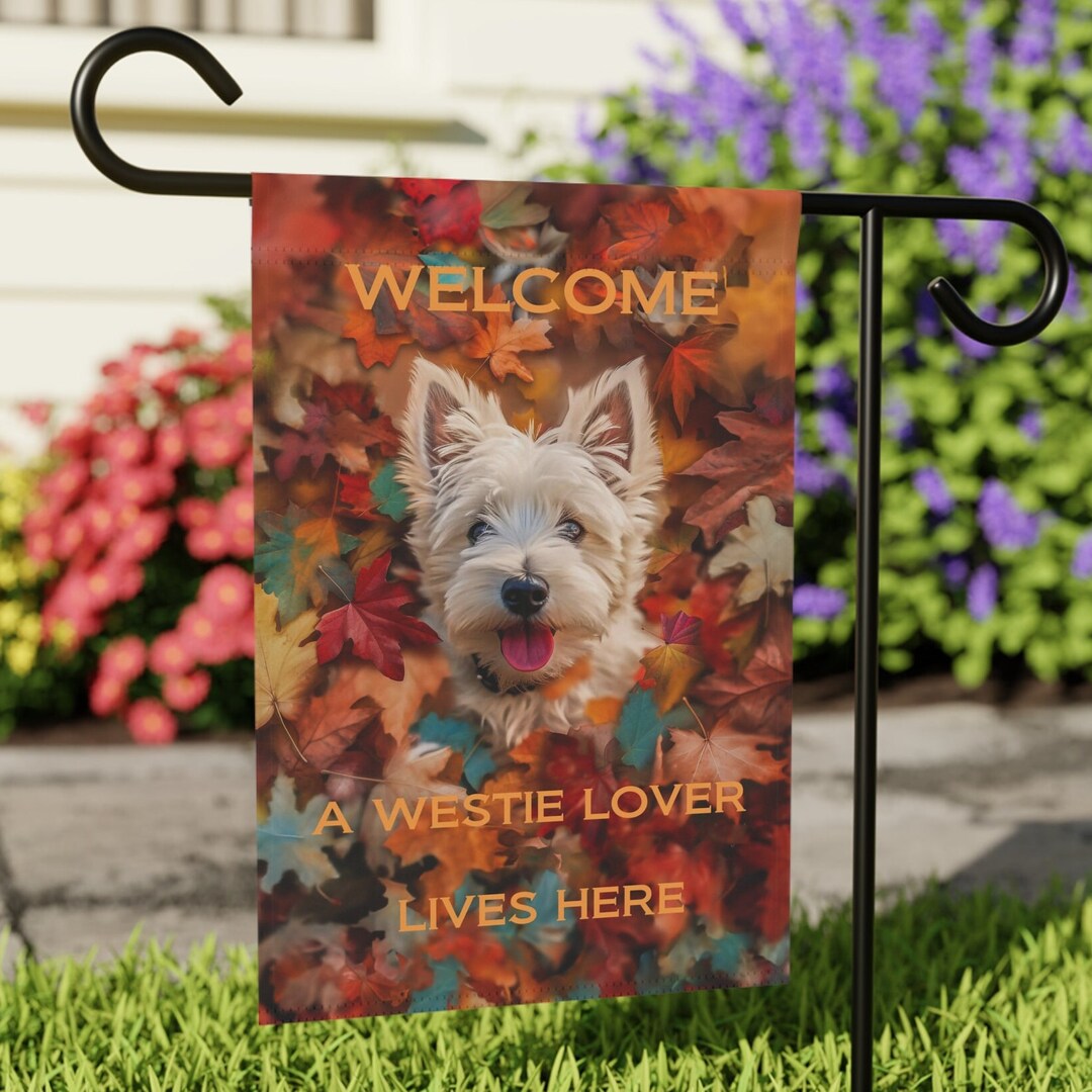 Westie Garden & House Banner, Westie Puppy Fall Garden Flag, Westie ...