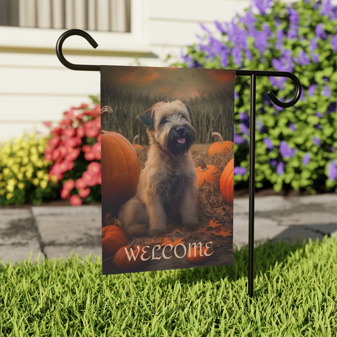 Wheaton Terrier Fall Garden & House Banner, Wheaton Terrier Garden Flag ...