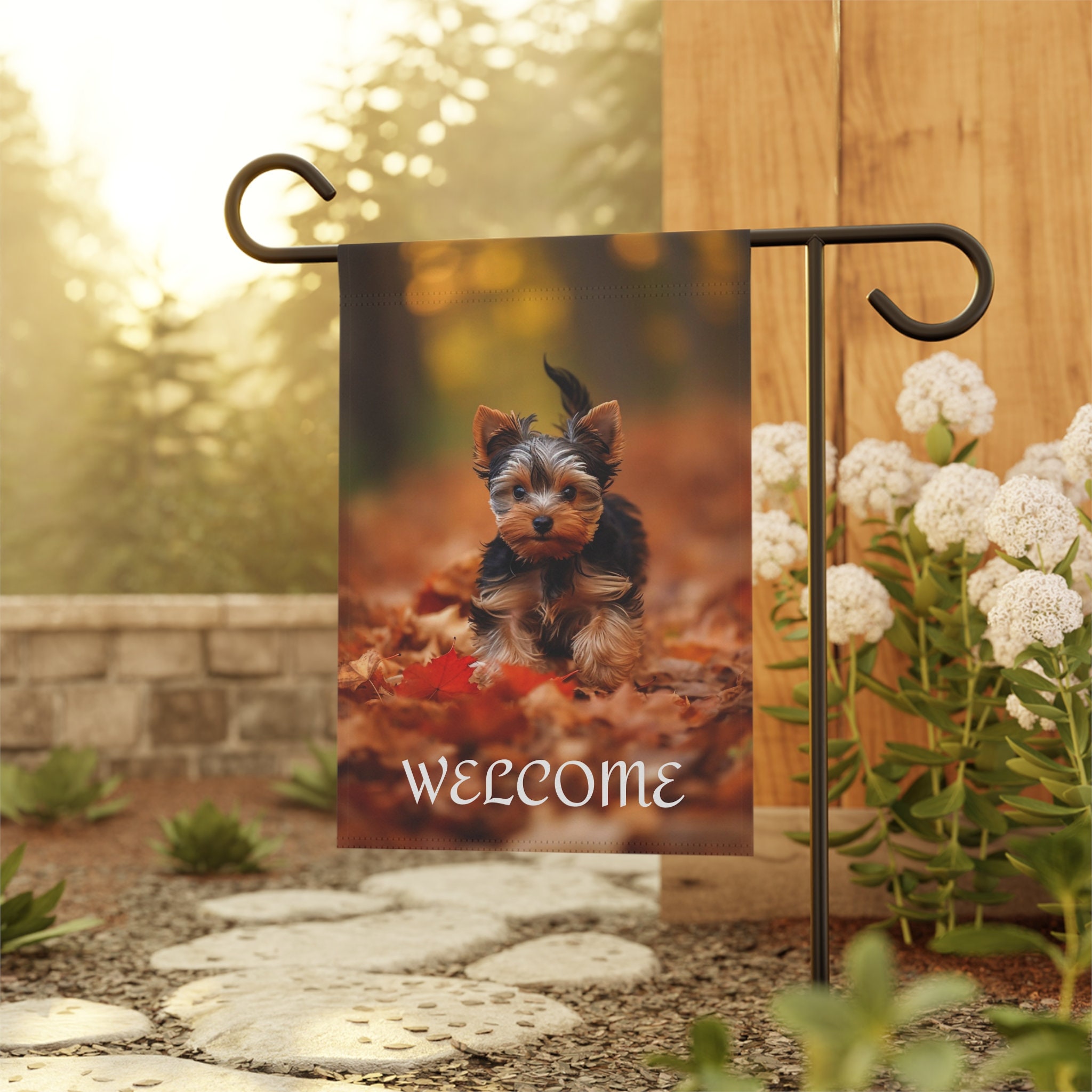 Yorkie Garden & House Banner, Yorkie Fall Garden Flag, Yorkie Lover ...