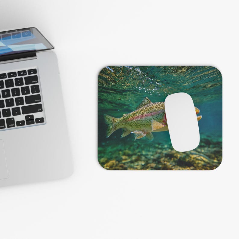 Swimming Rainbow Trout Mouse Pad (rectangle)(9"x8"), Fly Fishing Lover ...