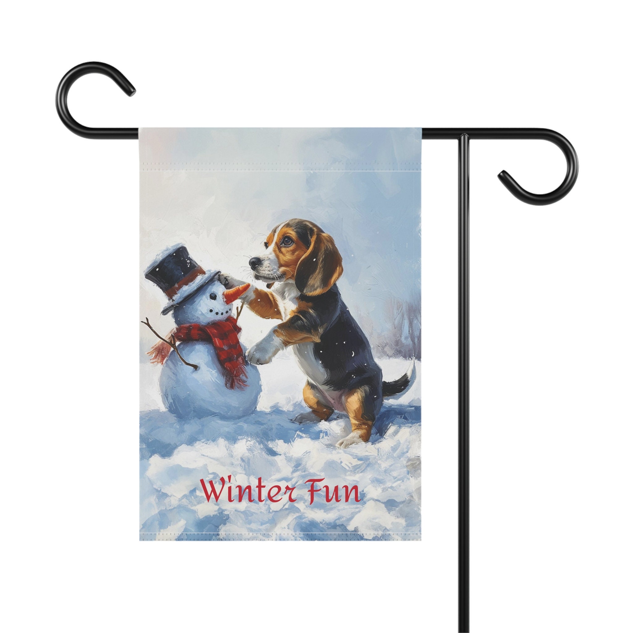 Beagle Winter Garden & House Banner, 12x18 In, Beagle Garden Flag ...