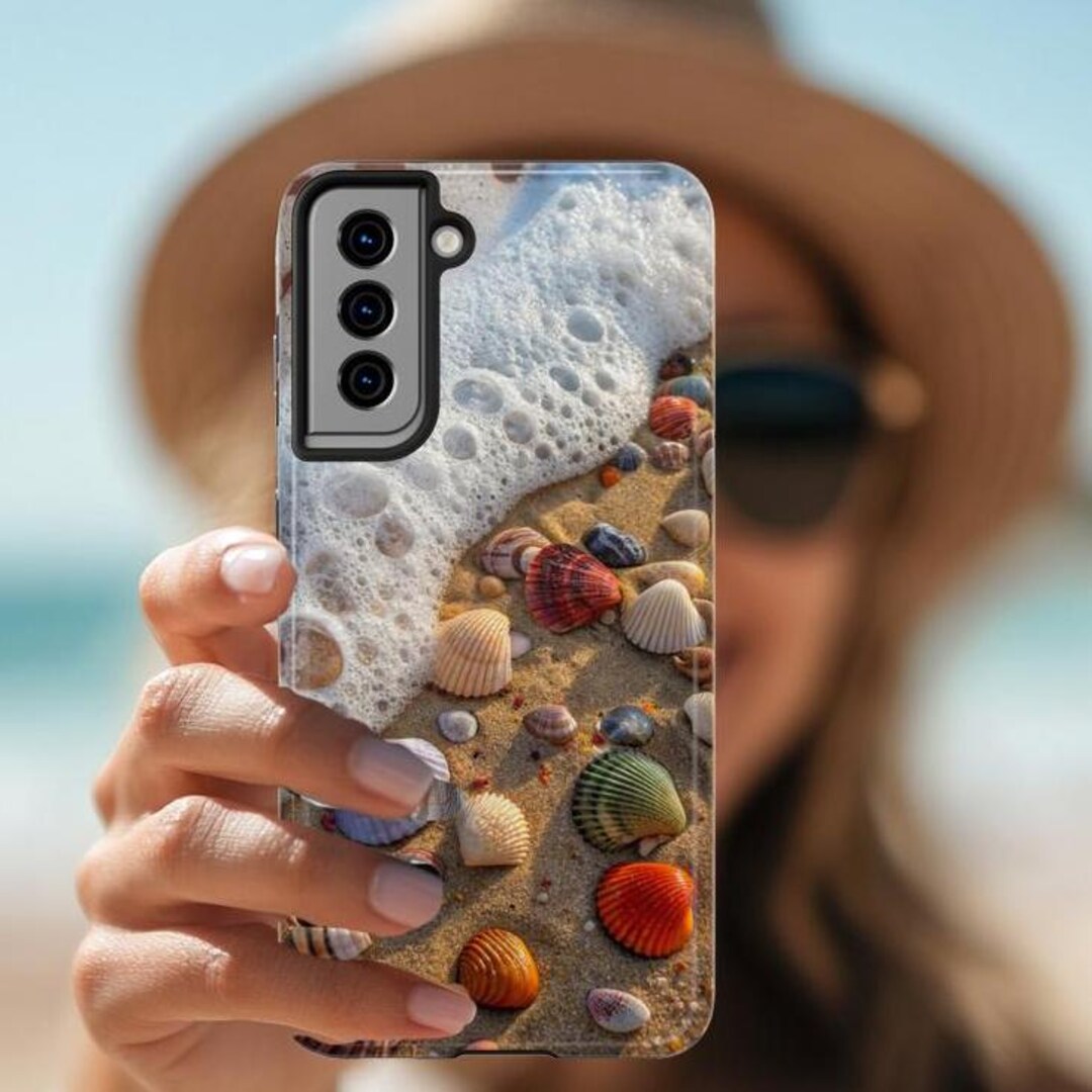 Seashell iPhone and Samsung Tough Cases, Phone Case Gift for Beach ...