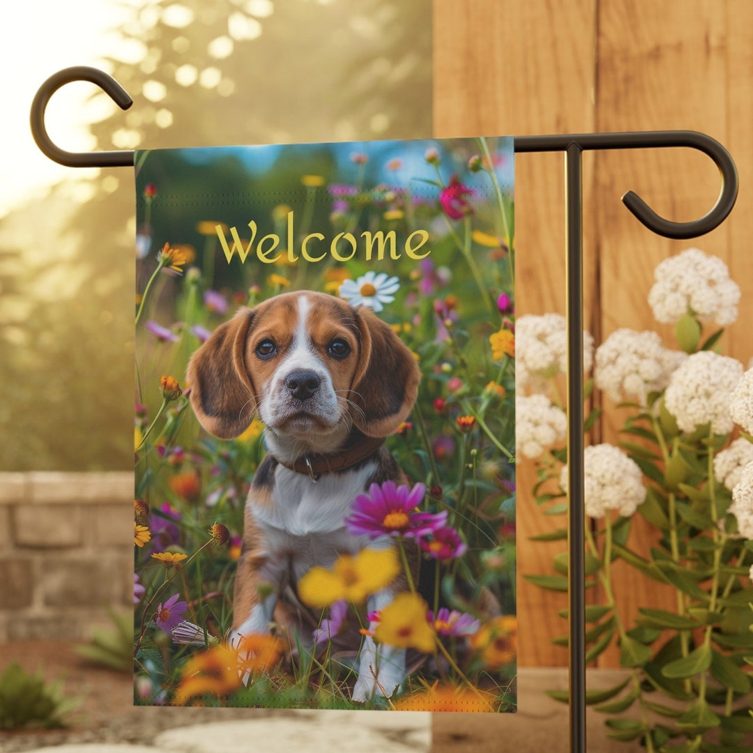 Beagle Summer Garden & House Banner, Summer Garden Flag, Beagle Lover ...