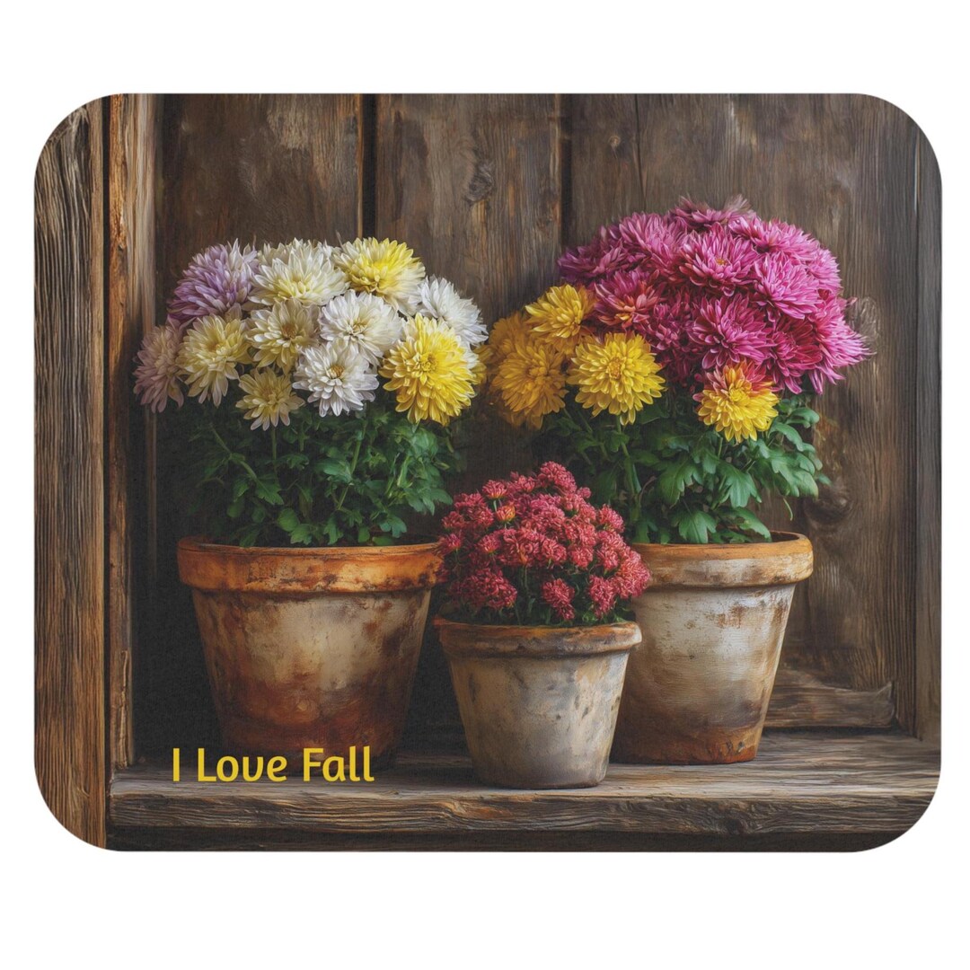 Clay Flower Pots Mouse Pad, Personalized Floral Desk Mat, Customizable ...