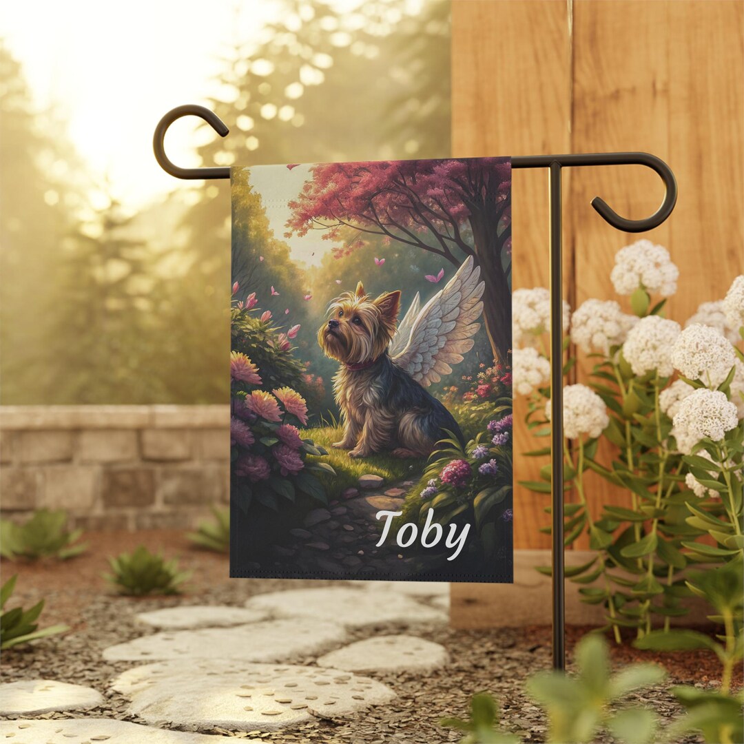 PERSONALIZED Yorkie Memorial Garden Banner, Custom Memorial Flag, Dog ...