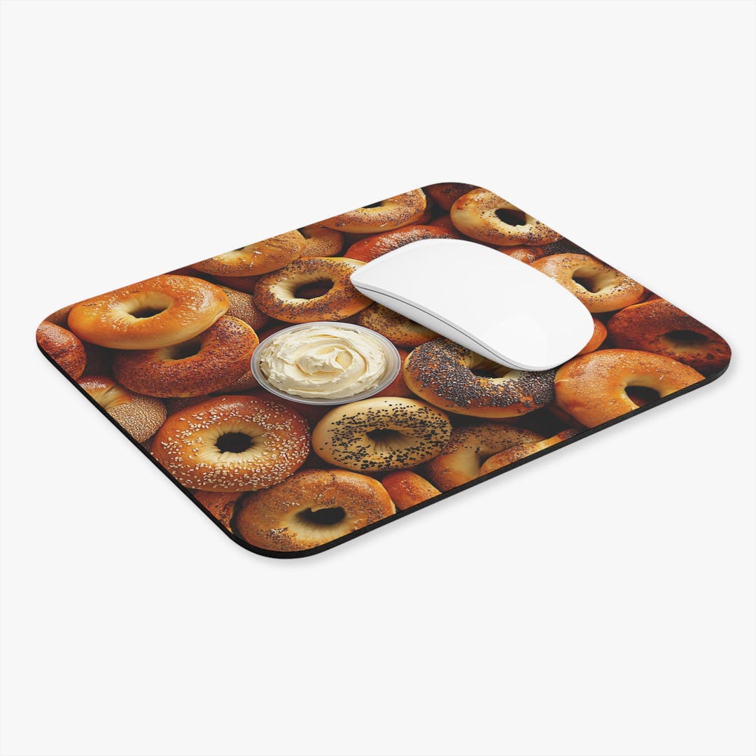 Bagel and Cream Cheese Mouse Pad, 9"x8", Bagel Lover Mouse Pad Gift ...