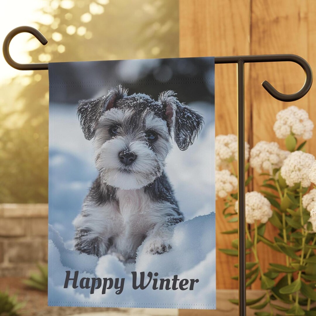 Mini Schnauzer Winter Garden Flag, Schnauzer Christmas Garden Flag Gift ...