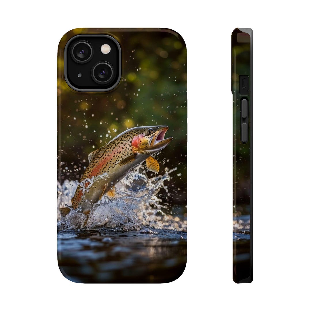 Jumping Trout Magnetic Tough Iphone, Case, Sportsman Gift, Outdoorsman ...