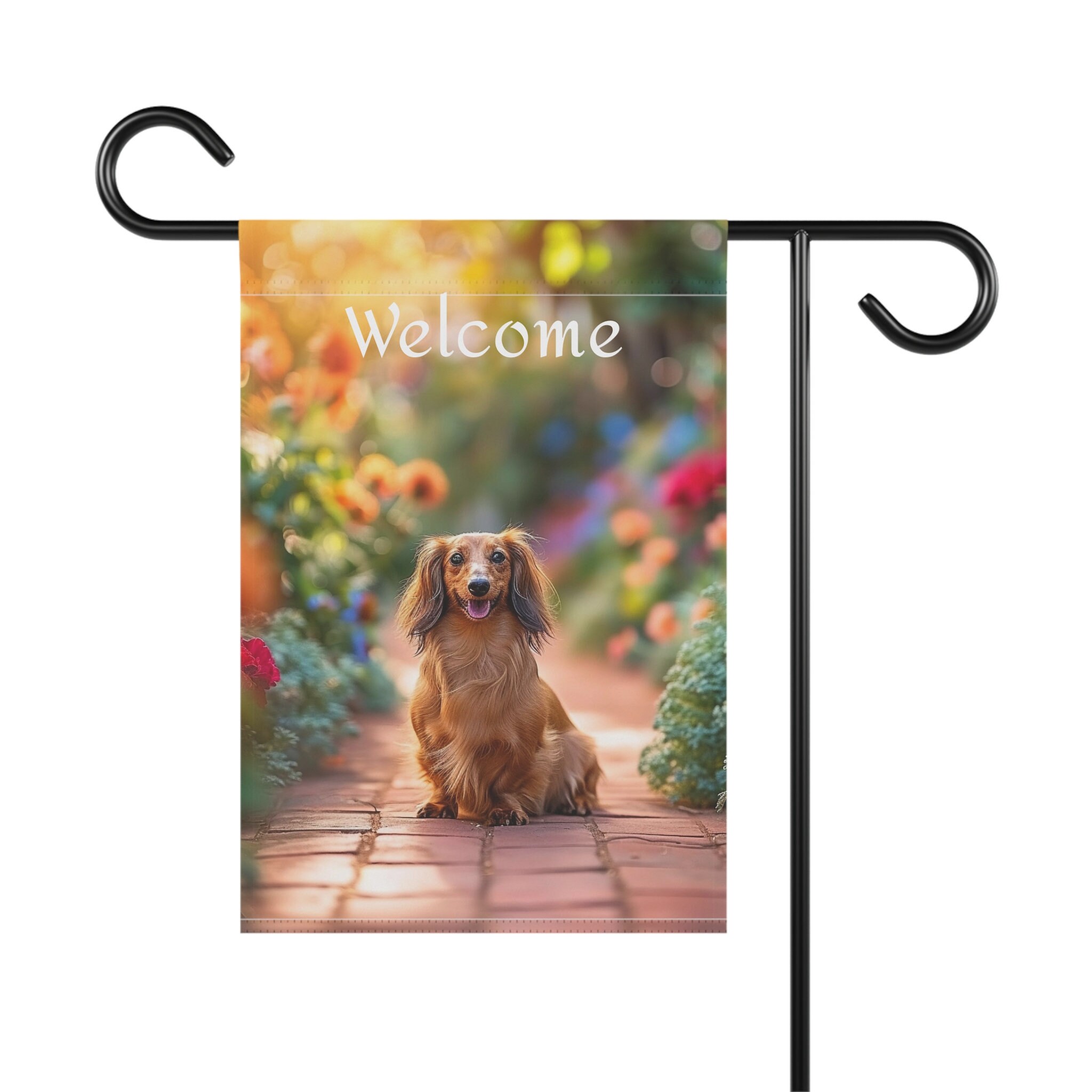 Dachshund Spring Garden & House Banner, 12x18 In, Dachshund Garden Flag ...