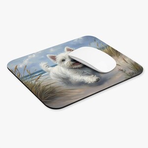 Westie on the Beach Mouse Pad, Westie Mouse Pad Gift, Westie Gift ...