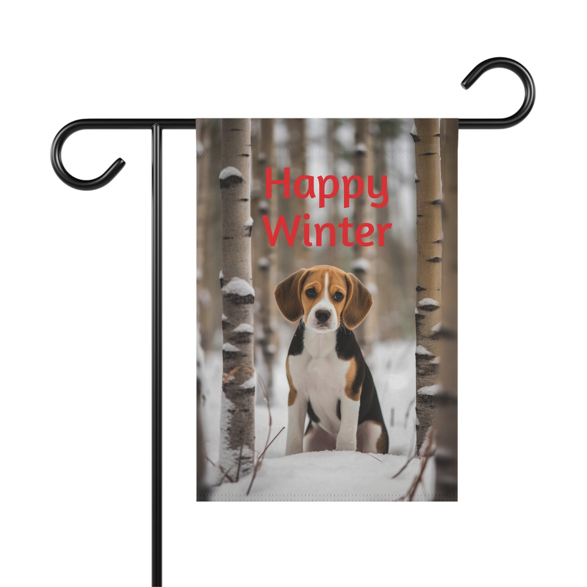 Beagle Winter Garden & House Banner, Beagle Winter Garden Flag, Beagle ...