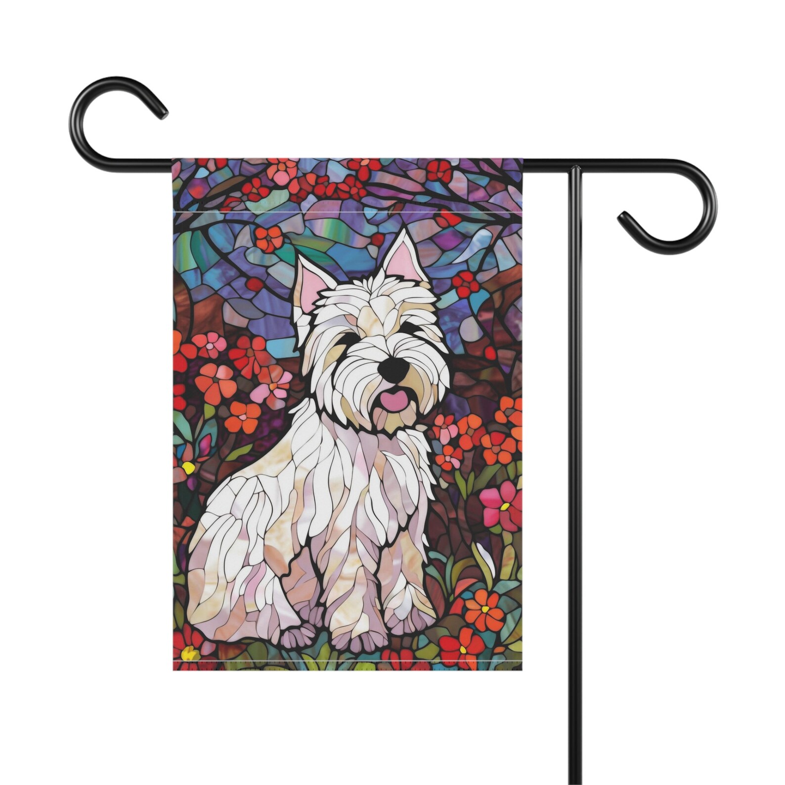 Westie Stained Glass Style Garden & House Banner, Westie Garden Flag ...